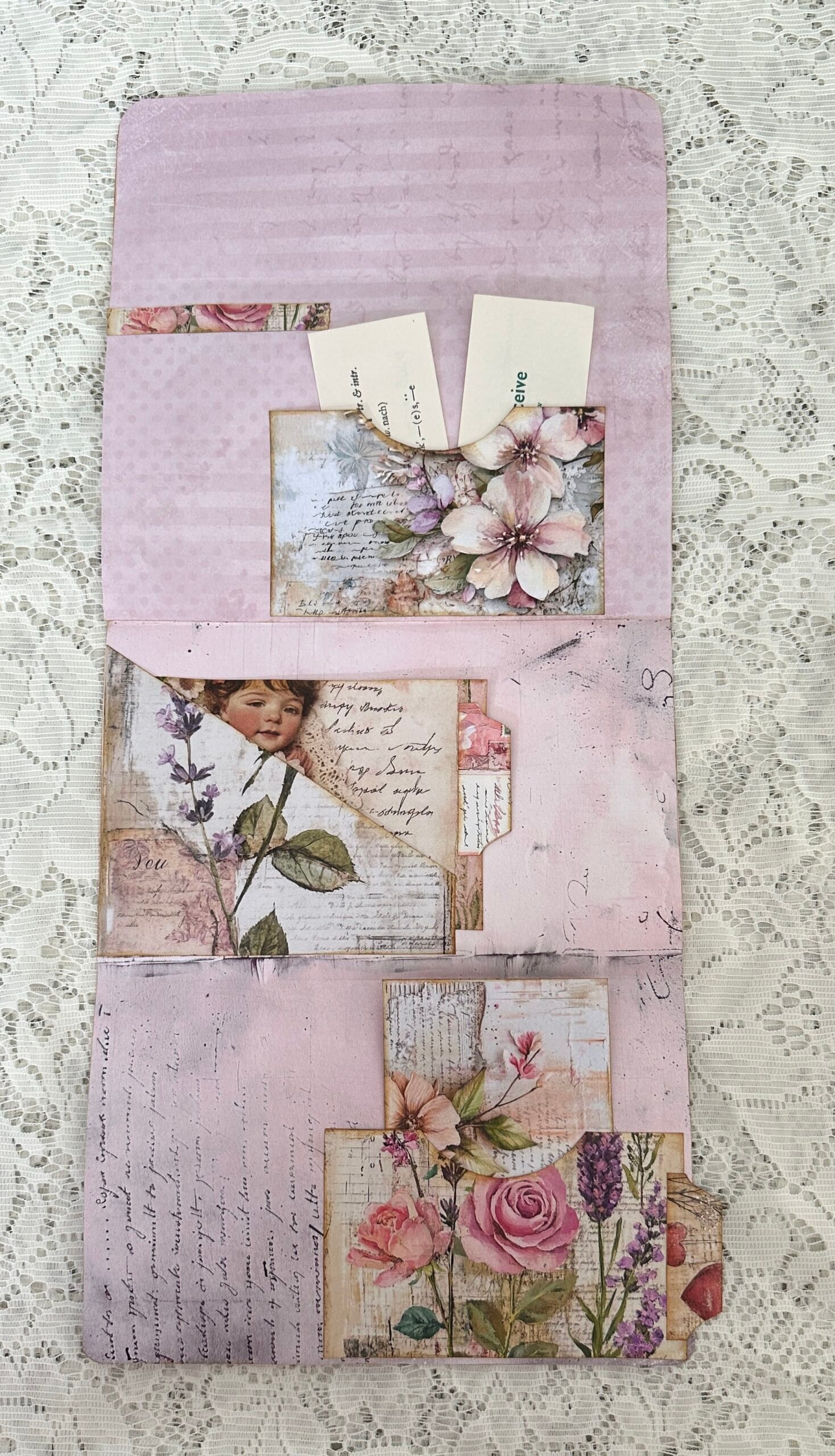 Large Freebie ~ Mini Folio with Ephemera - JournalsbyME