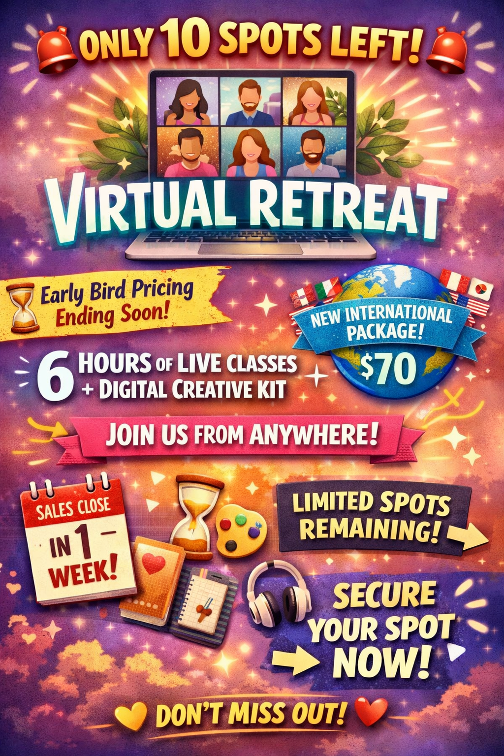 🚨 Only 10 Spots Left for Our Virtual Retreat! 🚨 - JournalsbyME